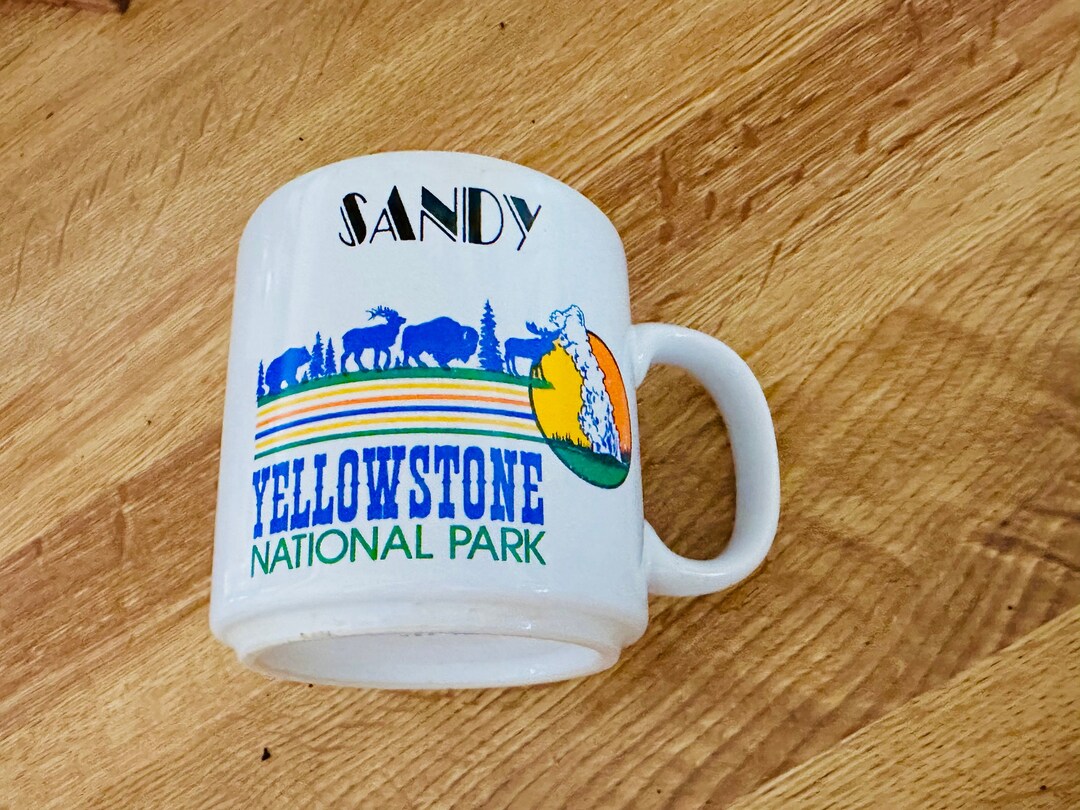 Vintage 70’s YELLOWSTONE “SANDY” Coffee Mug Souvenir National Parks ...
