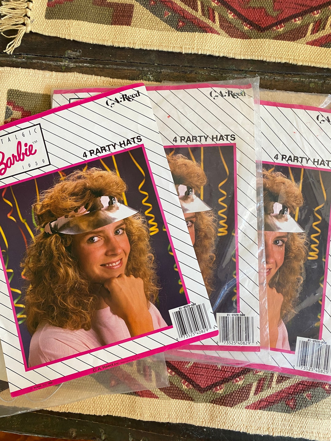 1980s Vintage BARBIE 80s NOSTALGIC Party HATS Visor Hat Eighties 12 Pc ...