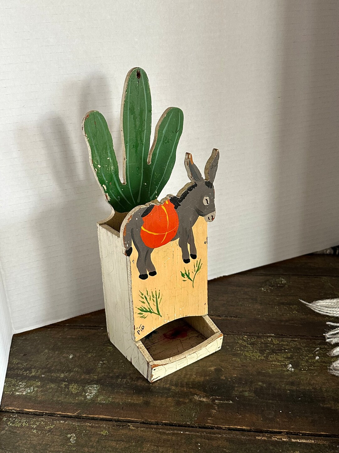 1940s Vintage HAND MADE Cactus & Donkey Match HOLDER Box - Etsy