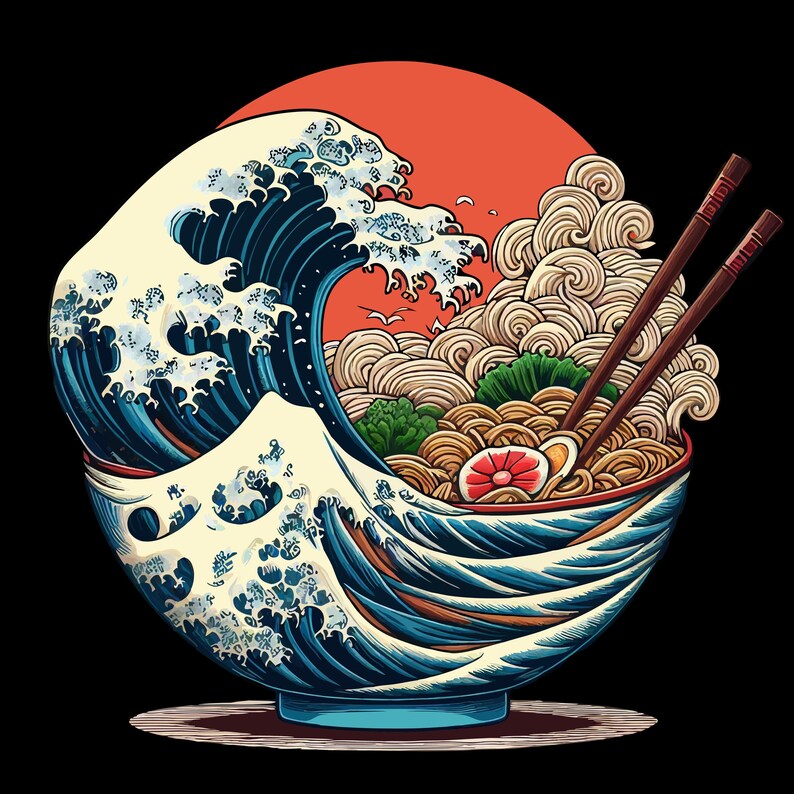 The Great Ramen Wave - Etsy