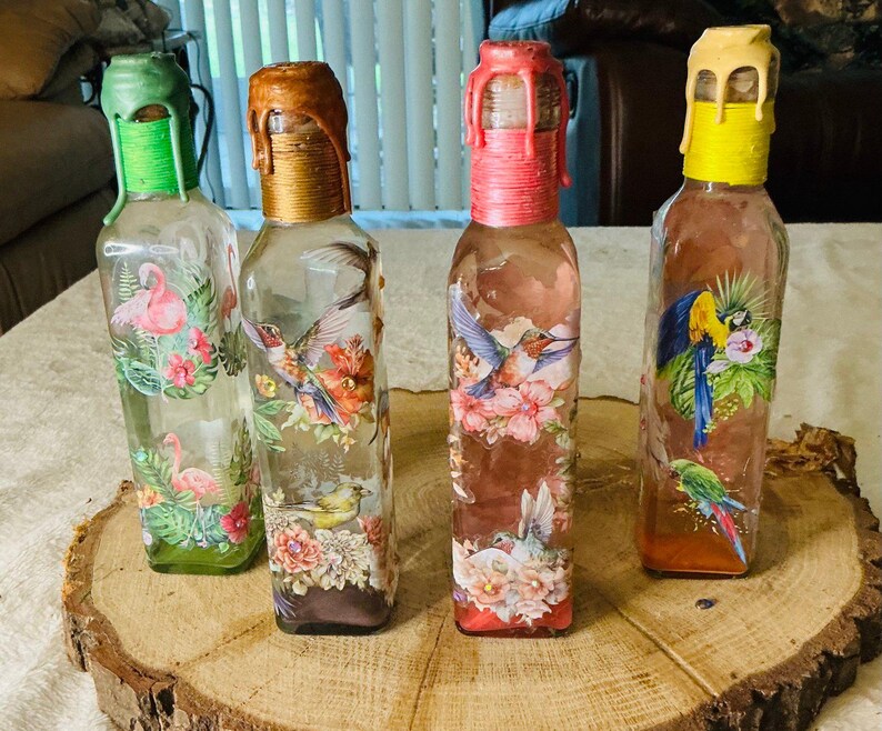 Bird Potion Bottle | Heavy 9” Glass Charm for Centerpieces | Seasonal ...