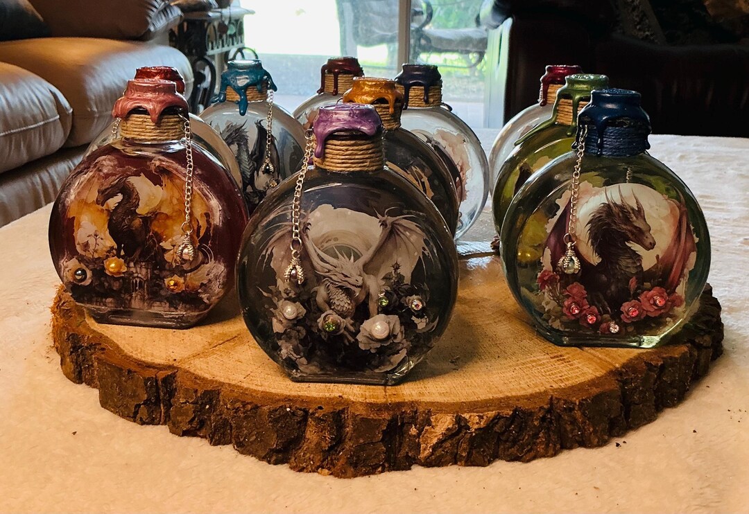 Custom Fantasy Dragon Potion Bottles ~ Snake Sold Separately Resin and ...