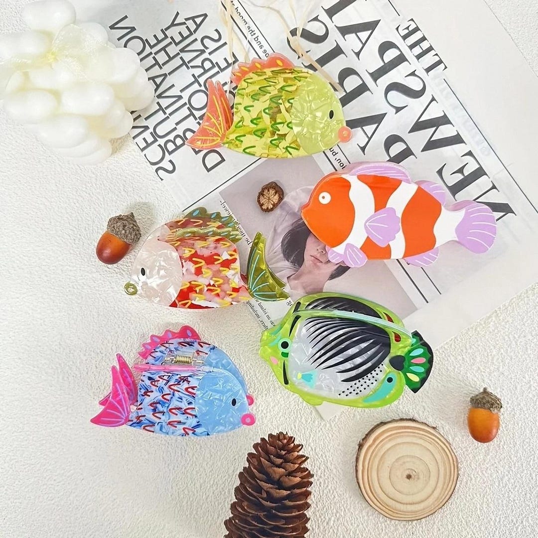Cute Goldfish Hair Claw Clips,fish Claw Clips, Sea Animal Claw Clip ...