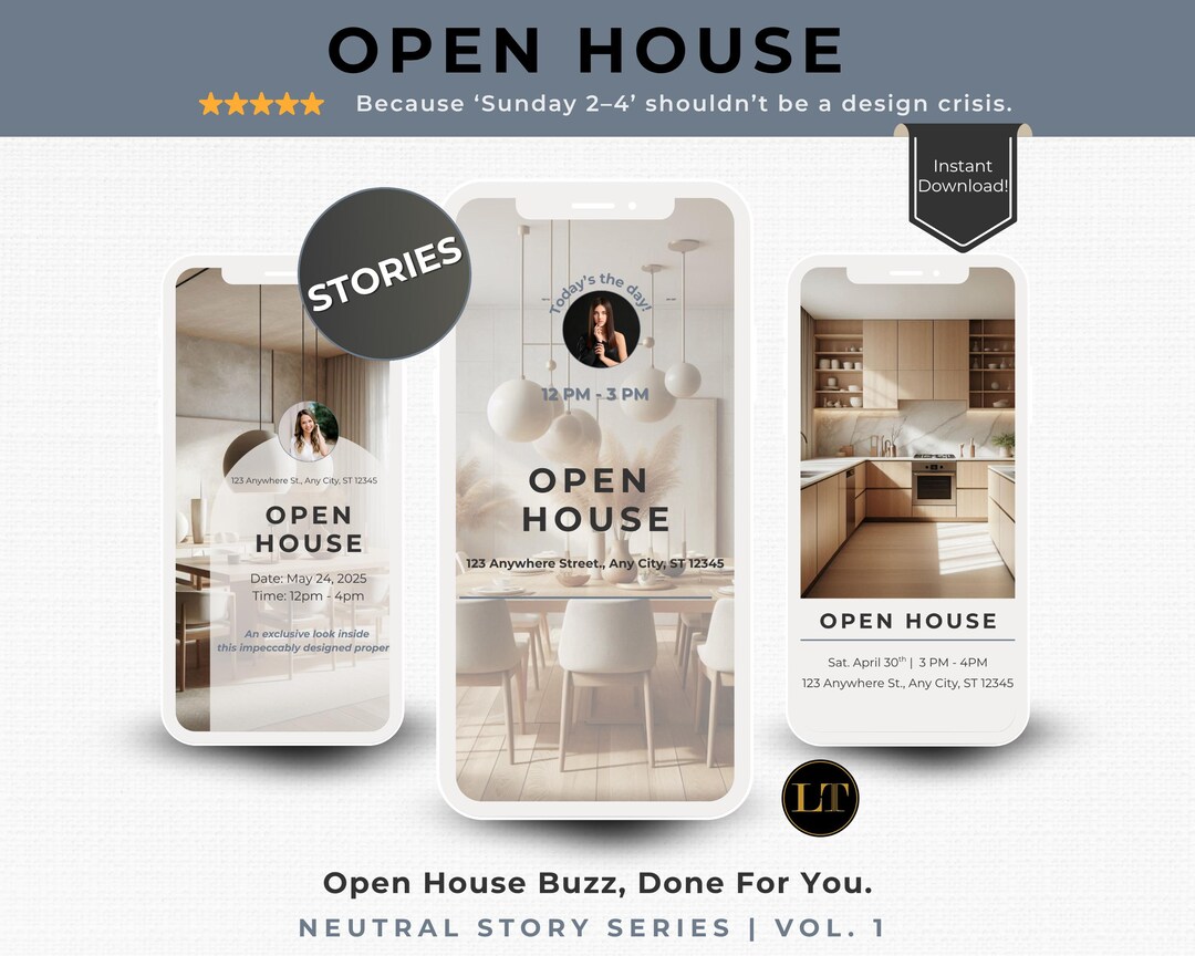Realtor Open House Instagram Story Templates: Canva Real Estate ...