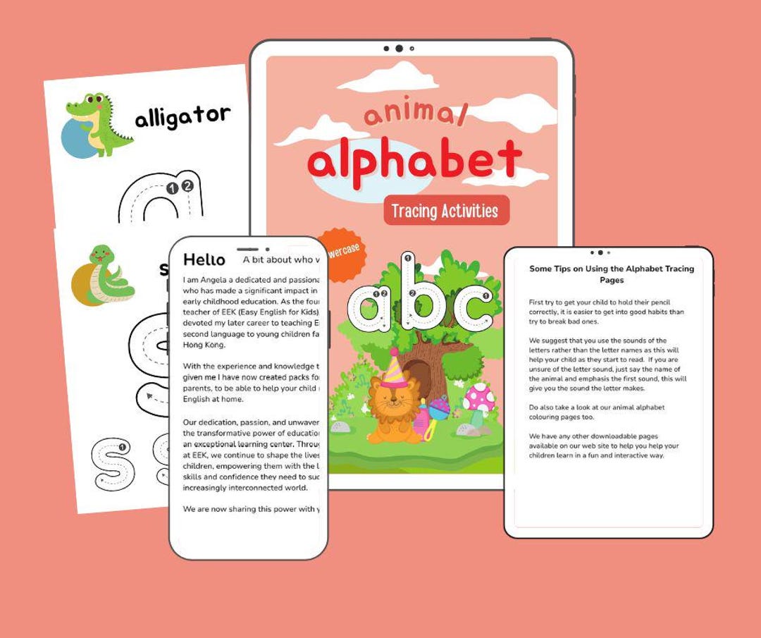 Alphabet Animal Letter Tracing Booklet - Etsy