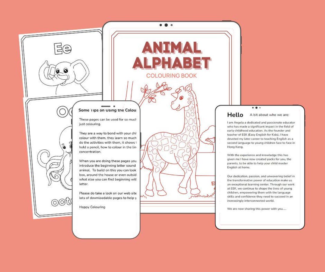 Alphabet Animal Colouring Book - Etsy