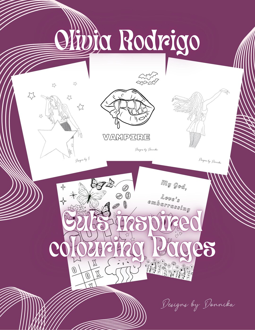 Olivia Rodrigo GUTS Inspired Colouring Pages (part Two) - Etsy UK