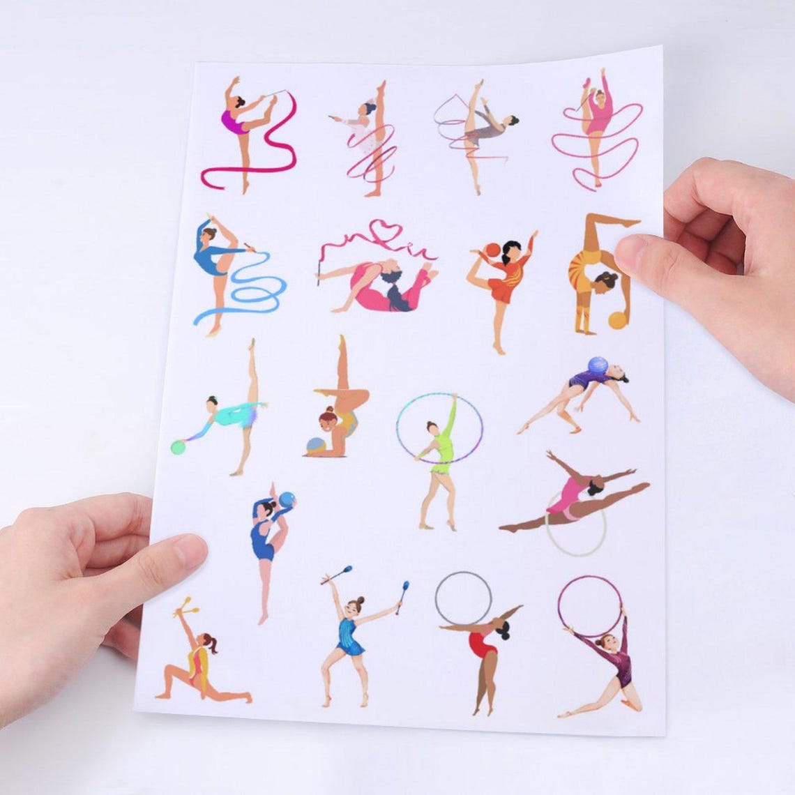 Rhythmic Gymnastics Sticker Sheet RG Poses With Apparatus 18 Stickers ...