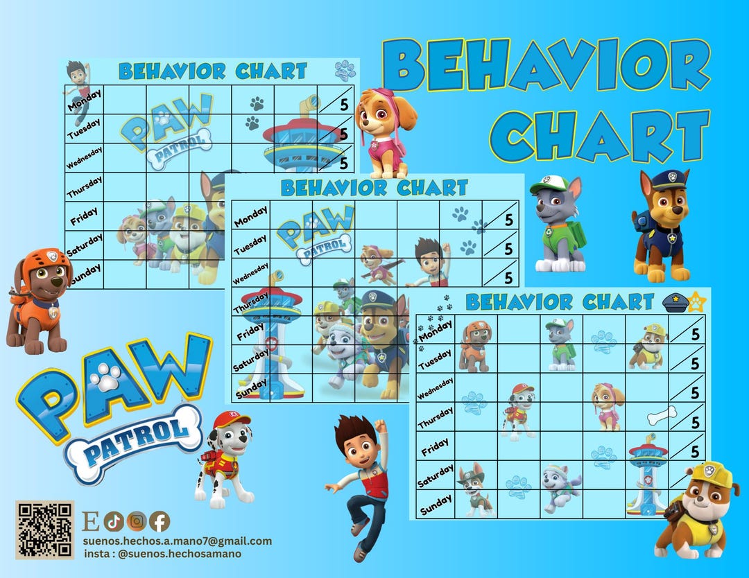 Paw Patrol Behavior Chart - Etsy