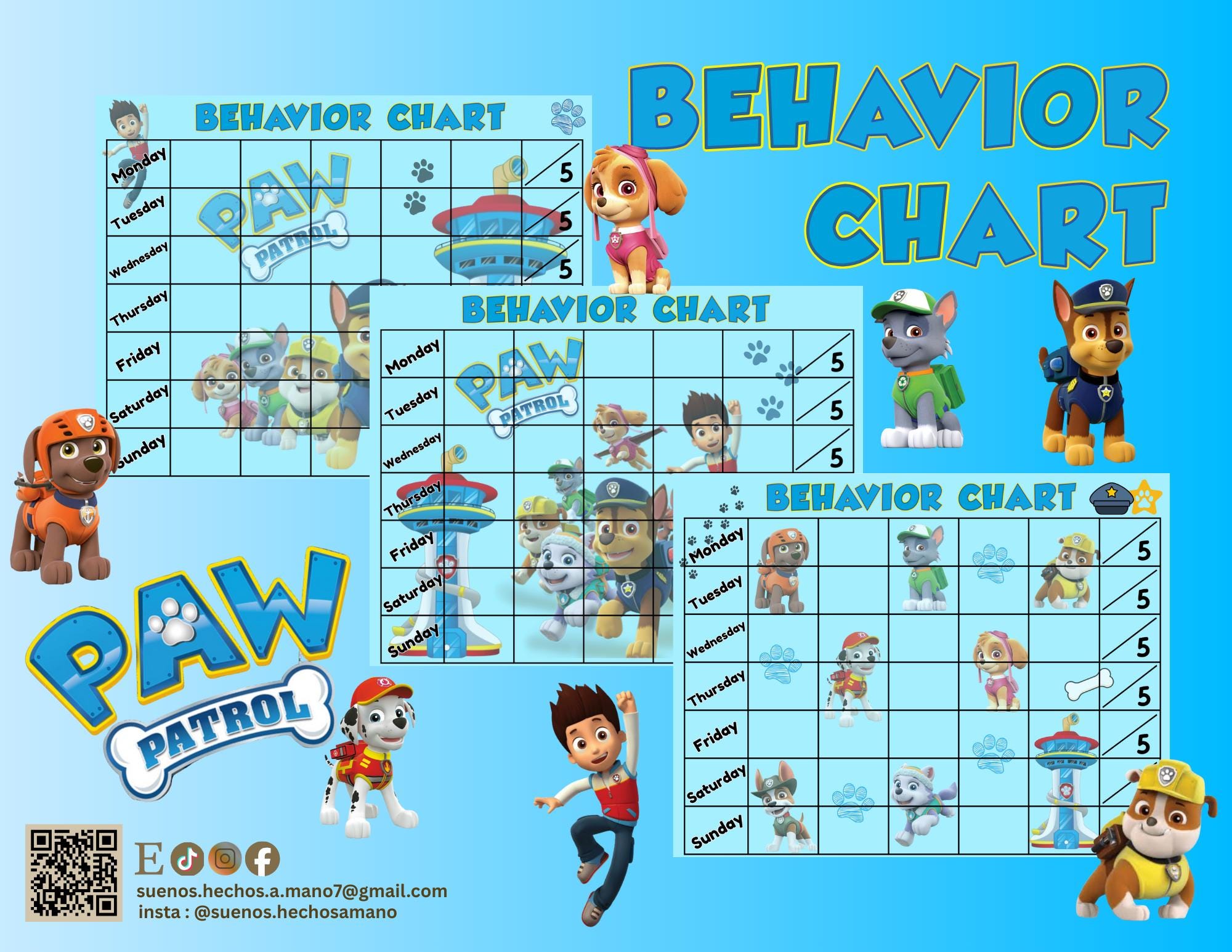 Printable Paw Patrol Reward Chart