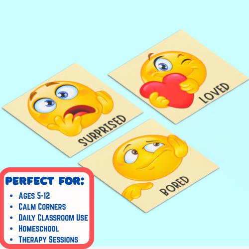 Emotions Flashcards for Kids Emoji Pictionary Game SEL Flashcards ...