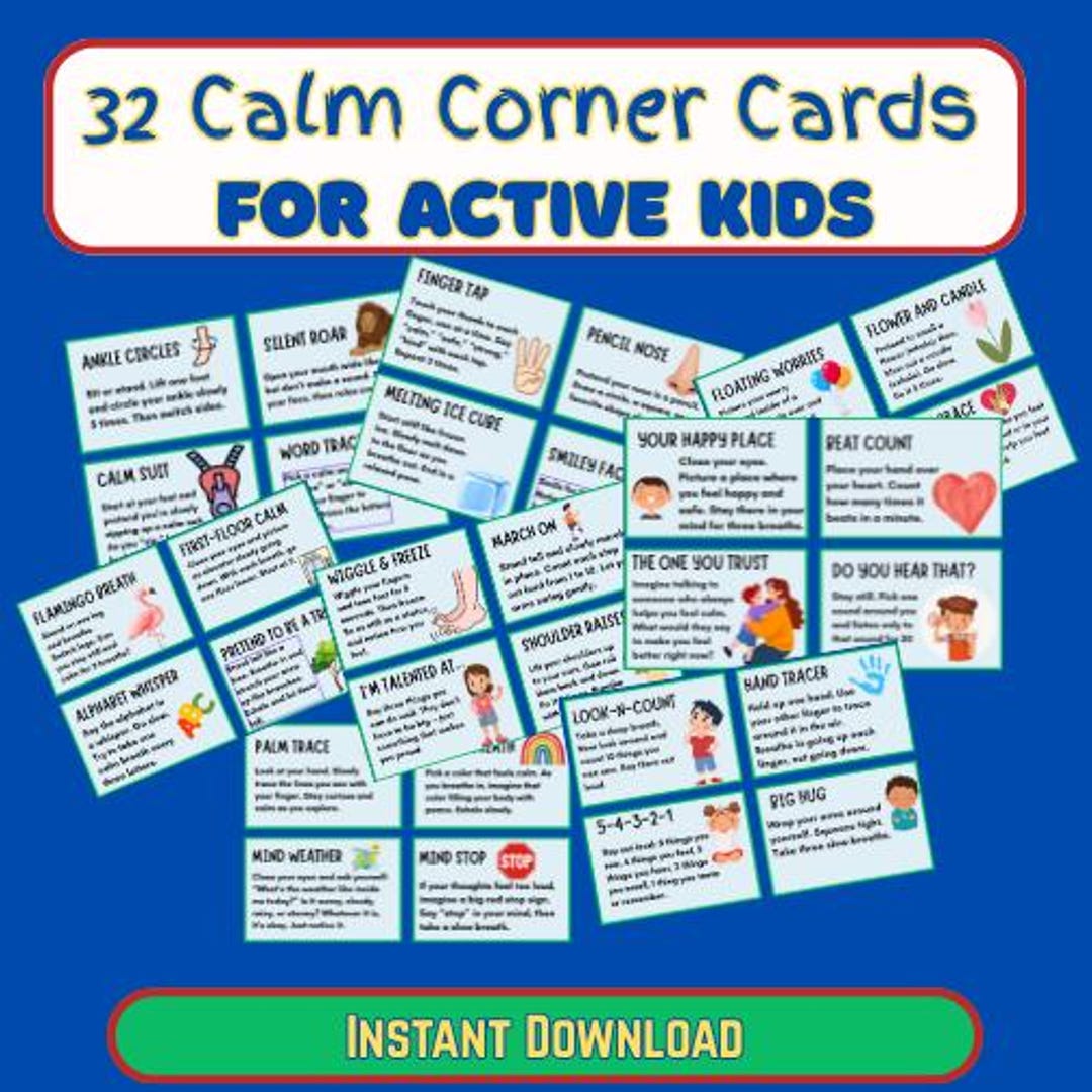 Calm Down Corner Cards for Kids Calmness Activation Cards Affirmative ...
