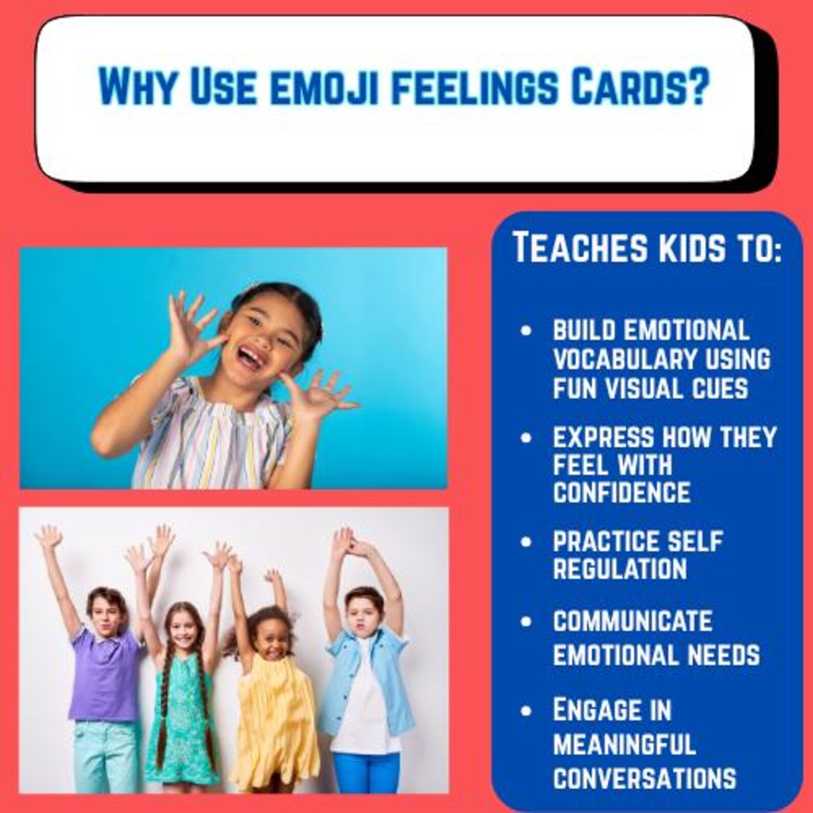 Emotions Flashcards for Kids Emoji Pictionary Game SEL Flashcards ...