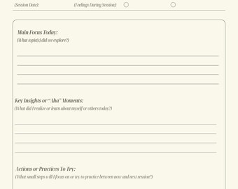 Therapy Journal Worksheets – Pre-session and Post-session Reflection ...