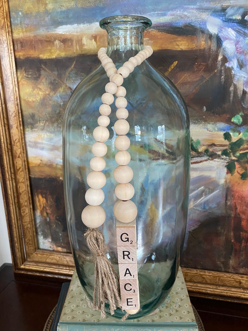 Wood Bead Garland Grace Farmhouse Beads Boho Beads - Etsy