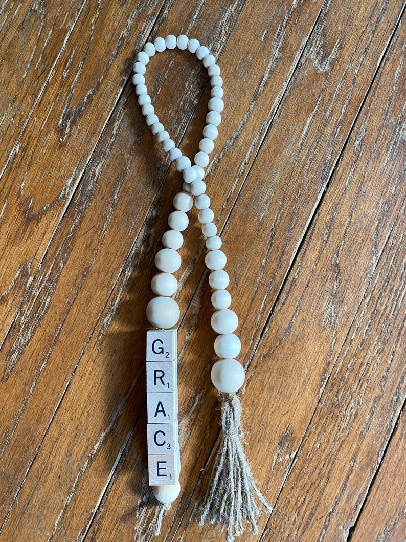 Wood Bead Garland Grace Farmhouse Beads Boho Beads - Etsy