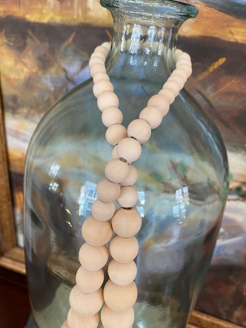 Wood Bead Garland Hope Farmhouse Beads Boho Beads | Etsy