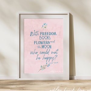 Oscar Wilde Book Quote Wall Decor Book Wall Print Freedom, Books ...