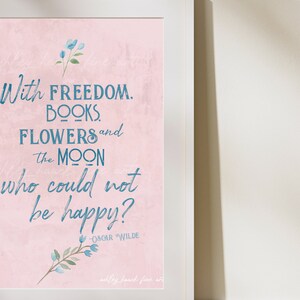 Oscar Wilde Book Quote Wall Decor Book Wall Print Freedom, Books ...