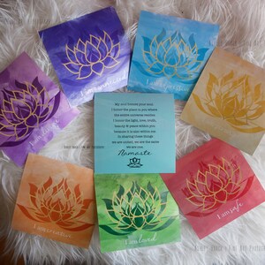Affirmation Cards | I Am Set of 7 Chakra Prints With Lotus Design ...