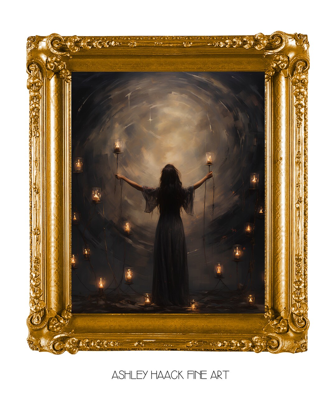 Astral Light Digital Painting Witch Art Gothic Artwork Dark Art Candle ...