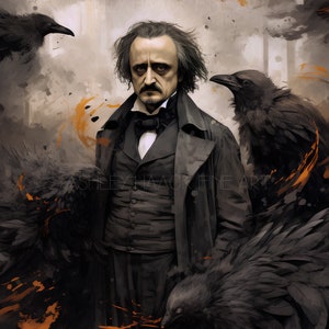 The Raven | Triptych | Photo Prints | Edgar Allan Poe Portrait ...
