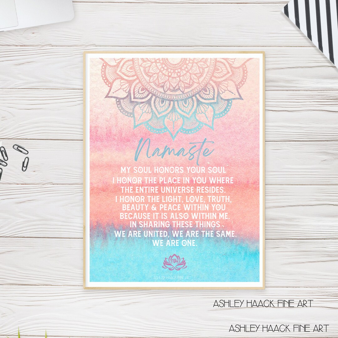 Namaste Meditation Art Minimalist Design Chakra Art Yoga Gift - Etsy