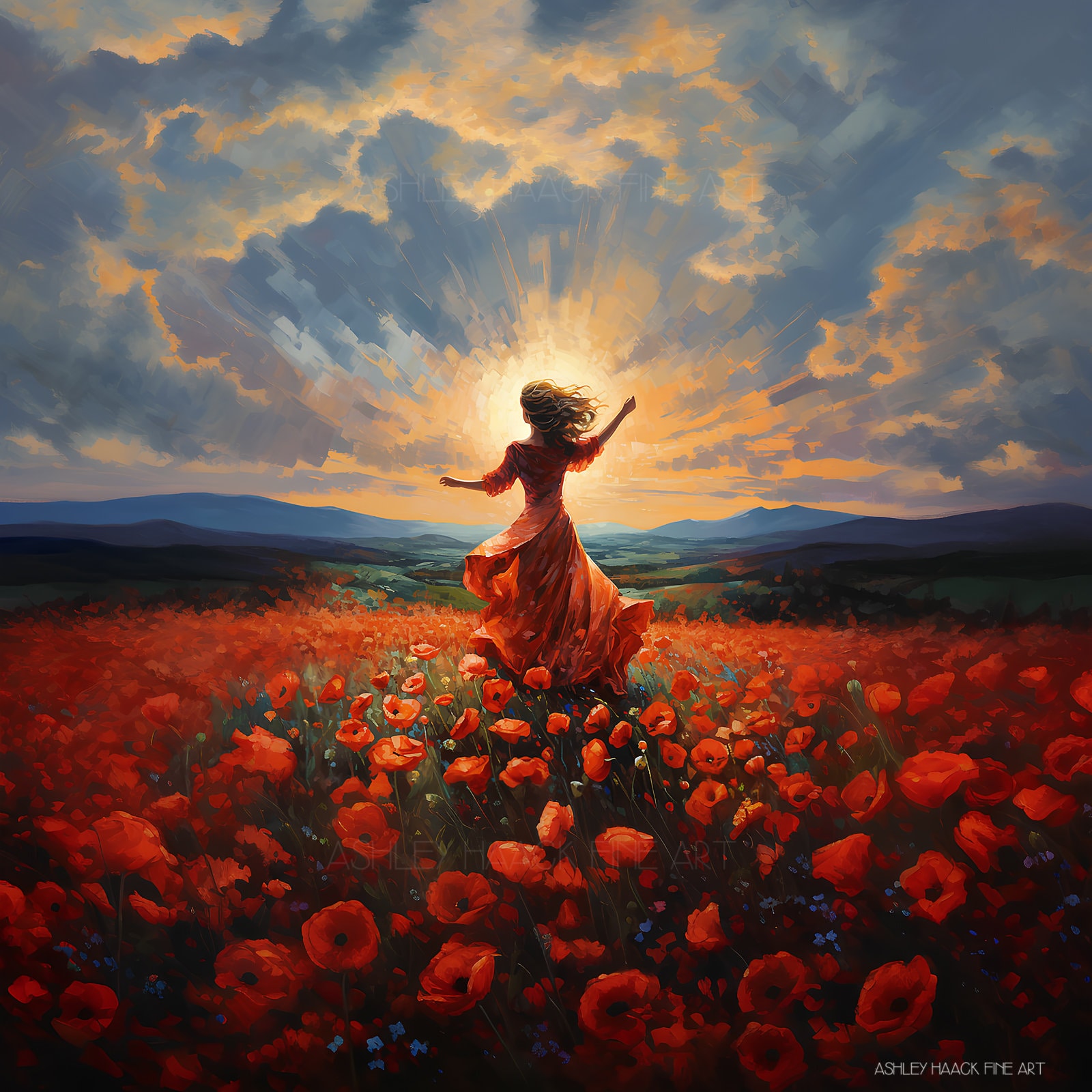 Poppy Digital Painting Fine Art Art Print - Etsy