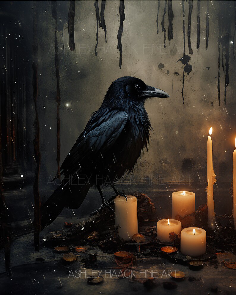 The Raven Triptych Photo Prints Edgar Allan Poe Portrait Conceptual Art ...