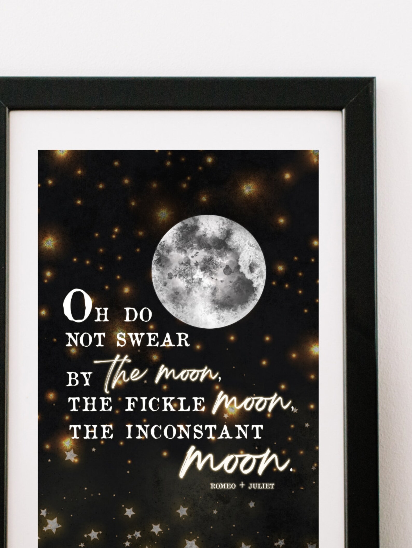 Romeo & Juliet Wall Art Inconstant Moon Book Lovers Wall Decor Literary ...