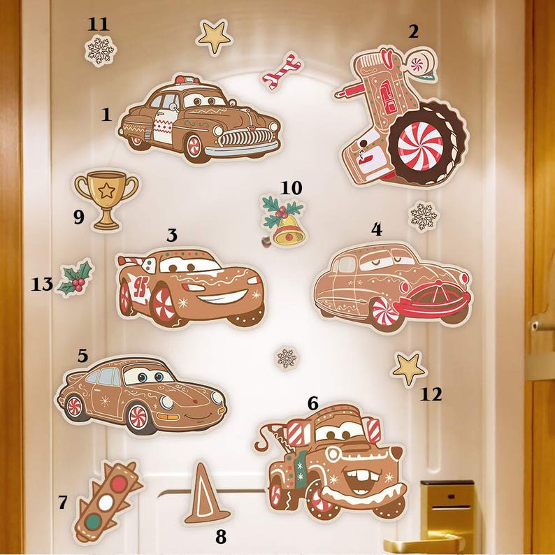 Gingerbread Disney Cars Christmas Magnet, Very Merrytime Christmas ...
