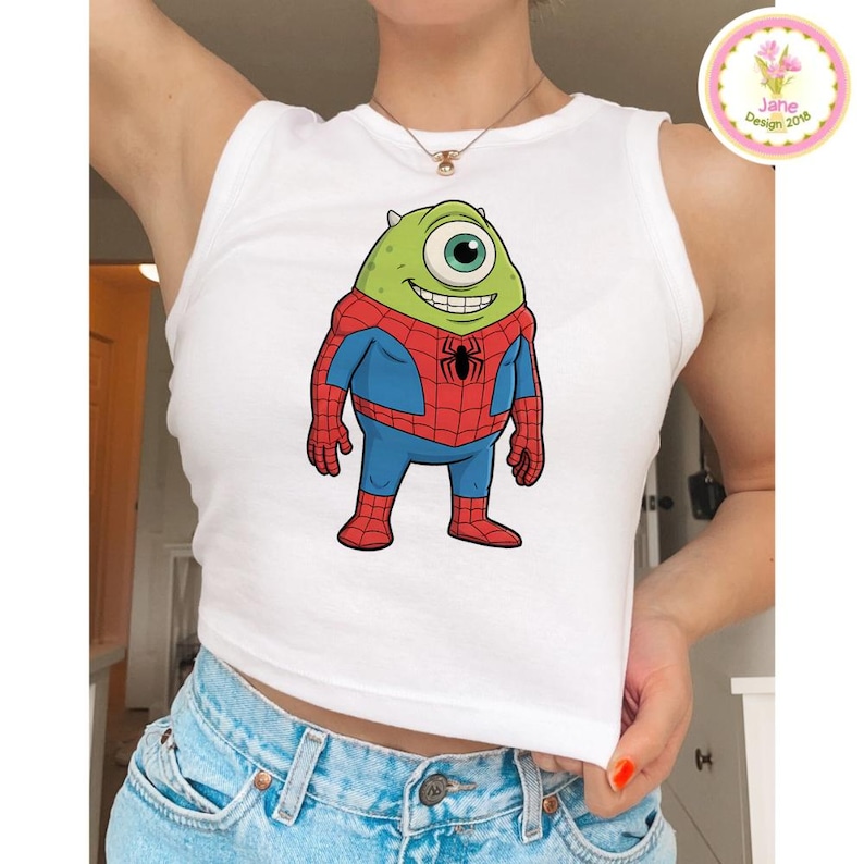 All Characters Disney Spiderman Baby Tee Crop Tank, Mickey Minnie ...