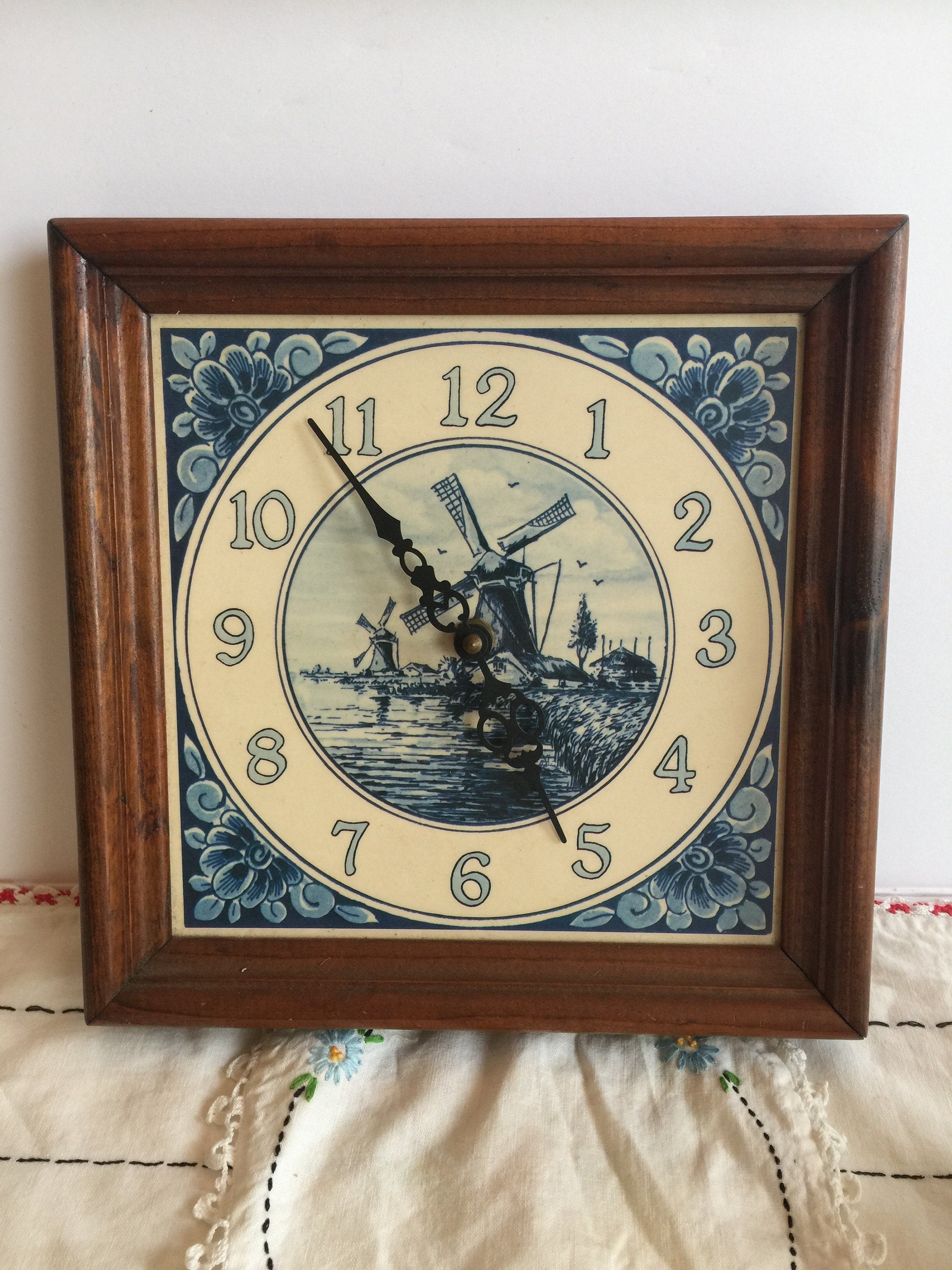 Vintage Wind Mill Wall Clock - Made in Japan 9.5"x9.5"/ Wind Mill Clock ...