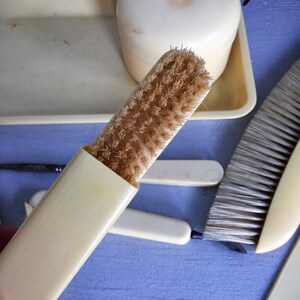 Vintage Plastic Vanity Sets/ 1940s Ivory Py Ra Lin Company Vanity Sets ...