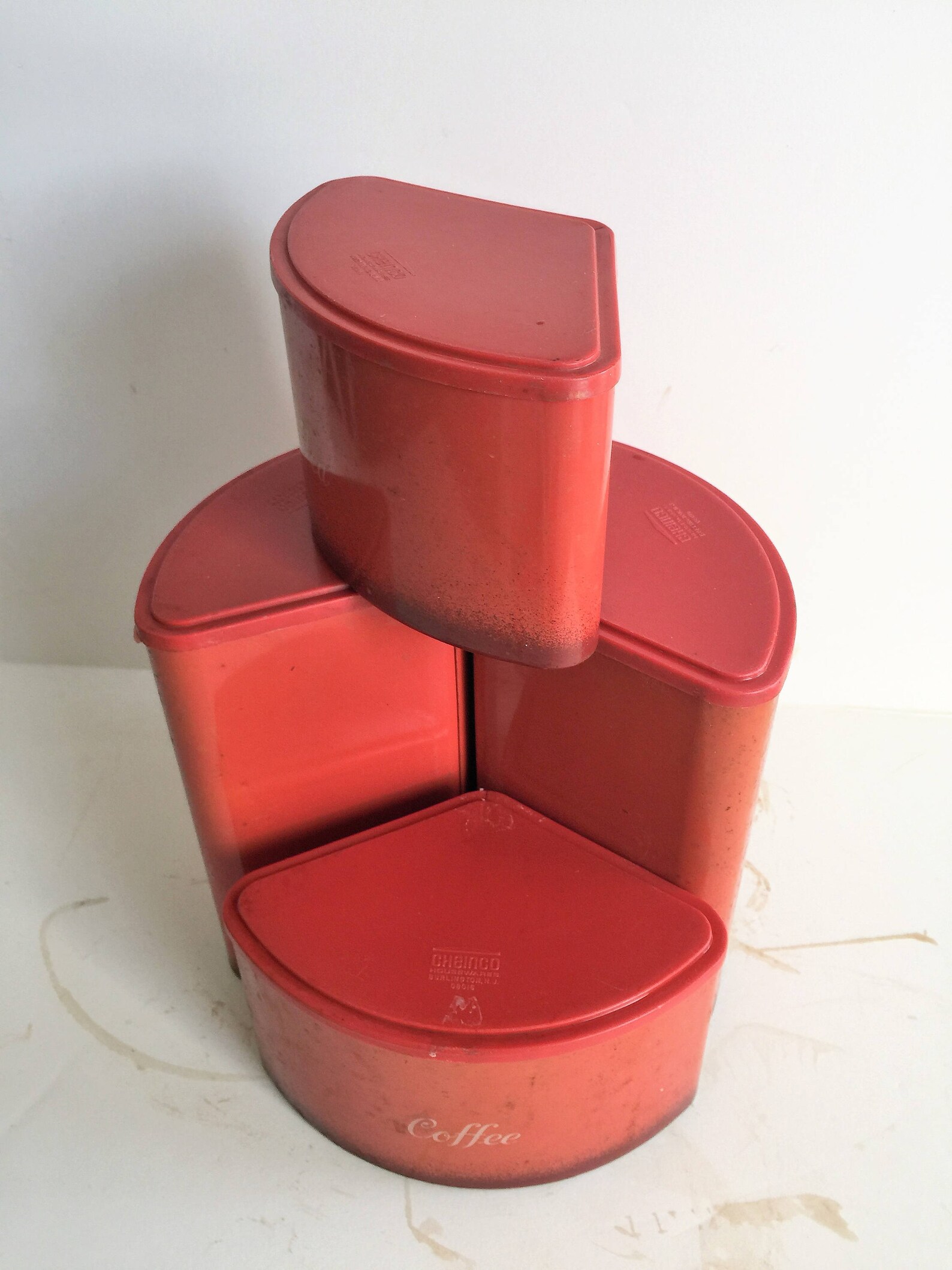 Vintage Canisters Set of 4-cheinco House Ware/triangular Tin - Etsy