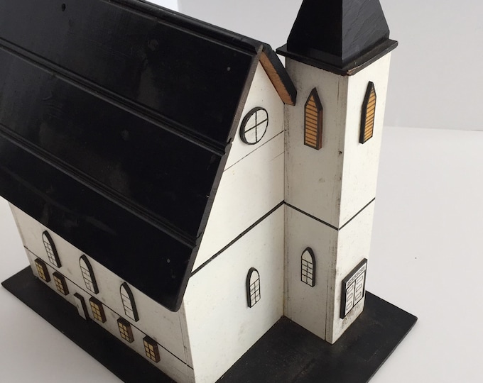 Model Church/ Wood Model Church House/ Adorable Wood Miniature Church ...