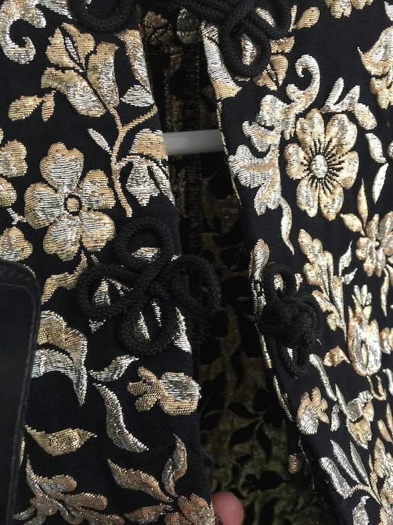 Vintage Japanese Embroidered Gold and Black Jacket 2… - Gem