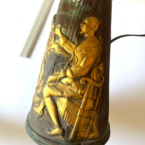 Antique Metal French Pitcher With Embossed Figurine / Antique Metal ...