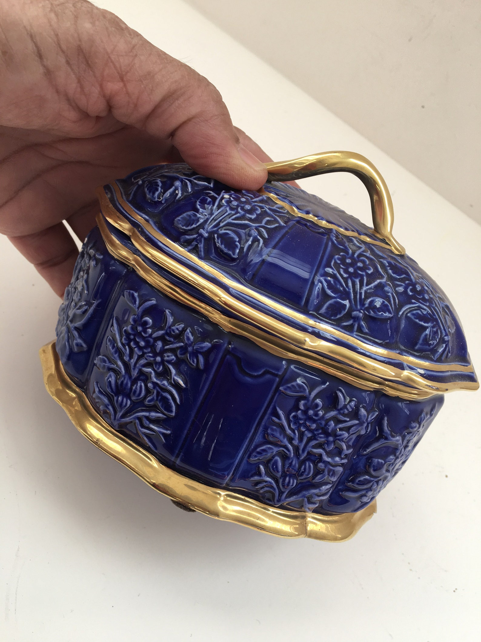 Vintage ceramic trinket box-Made in Italy/ Jewelry Box | Etsy