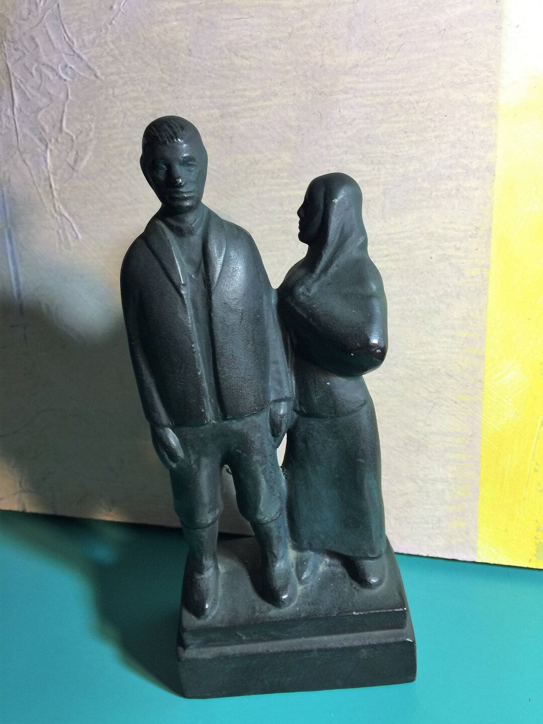Art Sculpture Figurine Chalk Art-a Man and Woman Vintage Sculpture-8" X ...