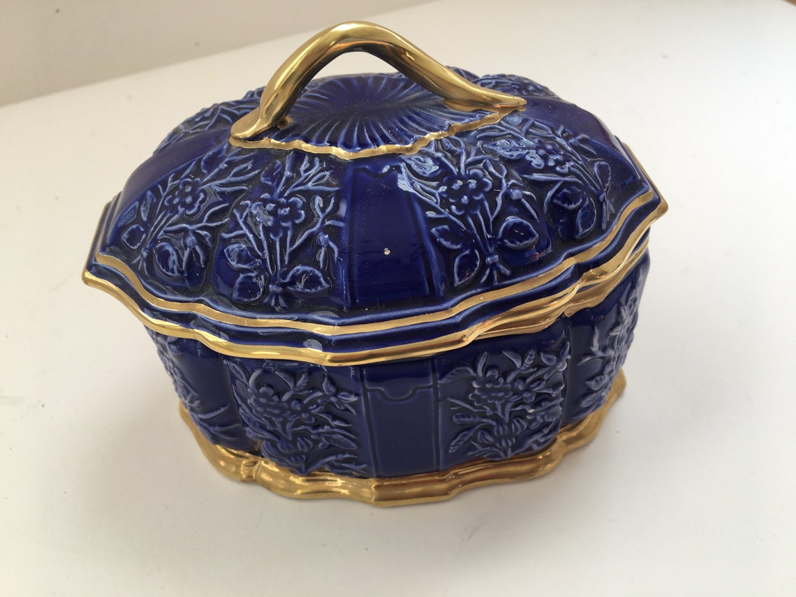 Vintage ceramic trinket box-Made in Italy/ Jewelry Box | Etsy