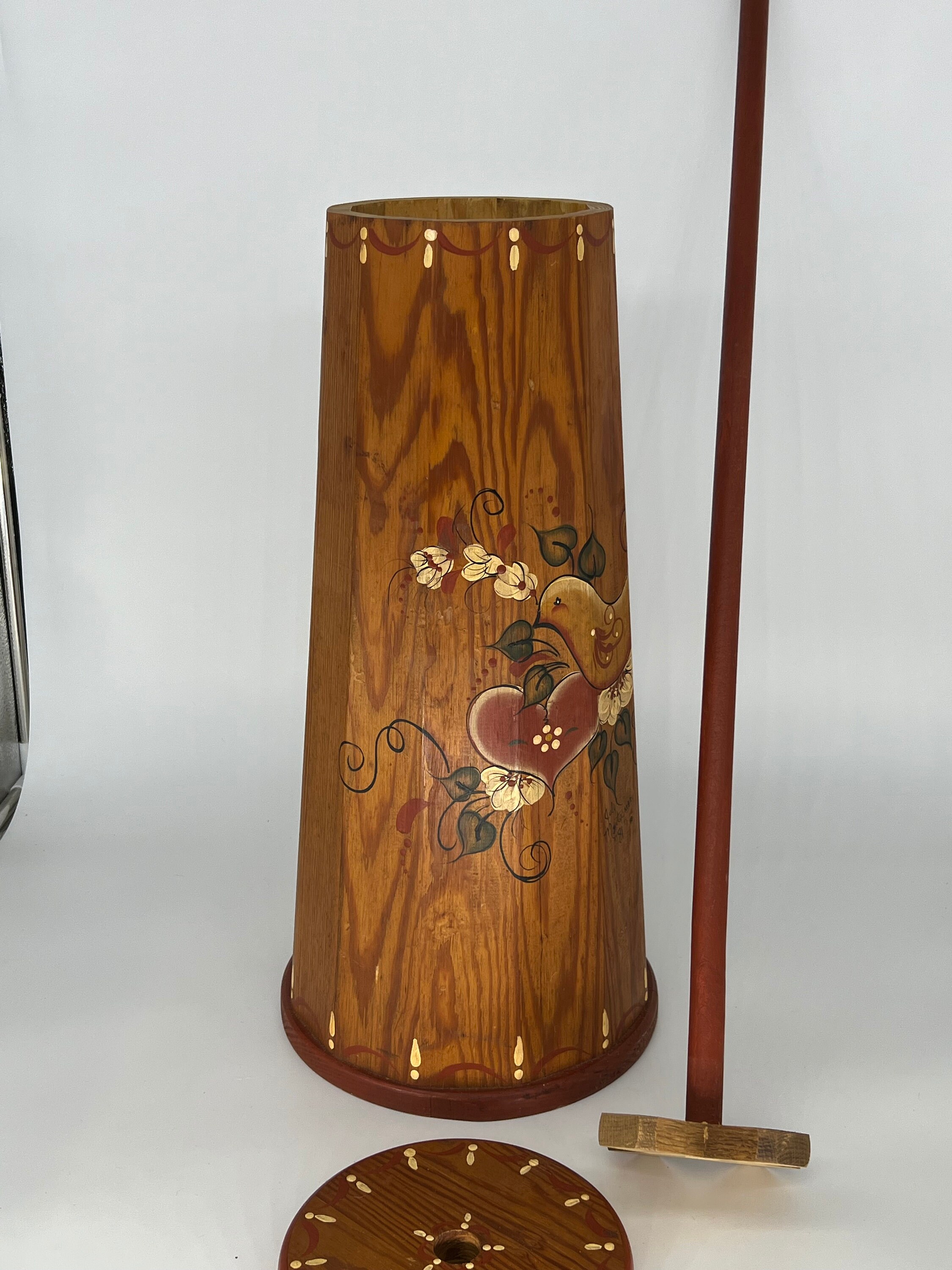 Vintage Ceder Wood Butter Churn, 20 Tall With Lid and 31 With Stick - Etsy