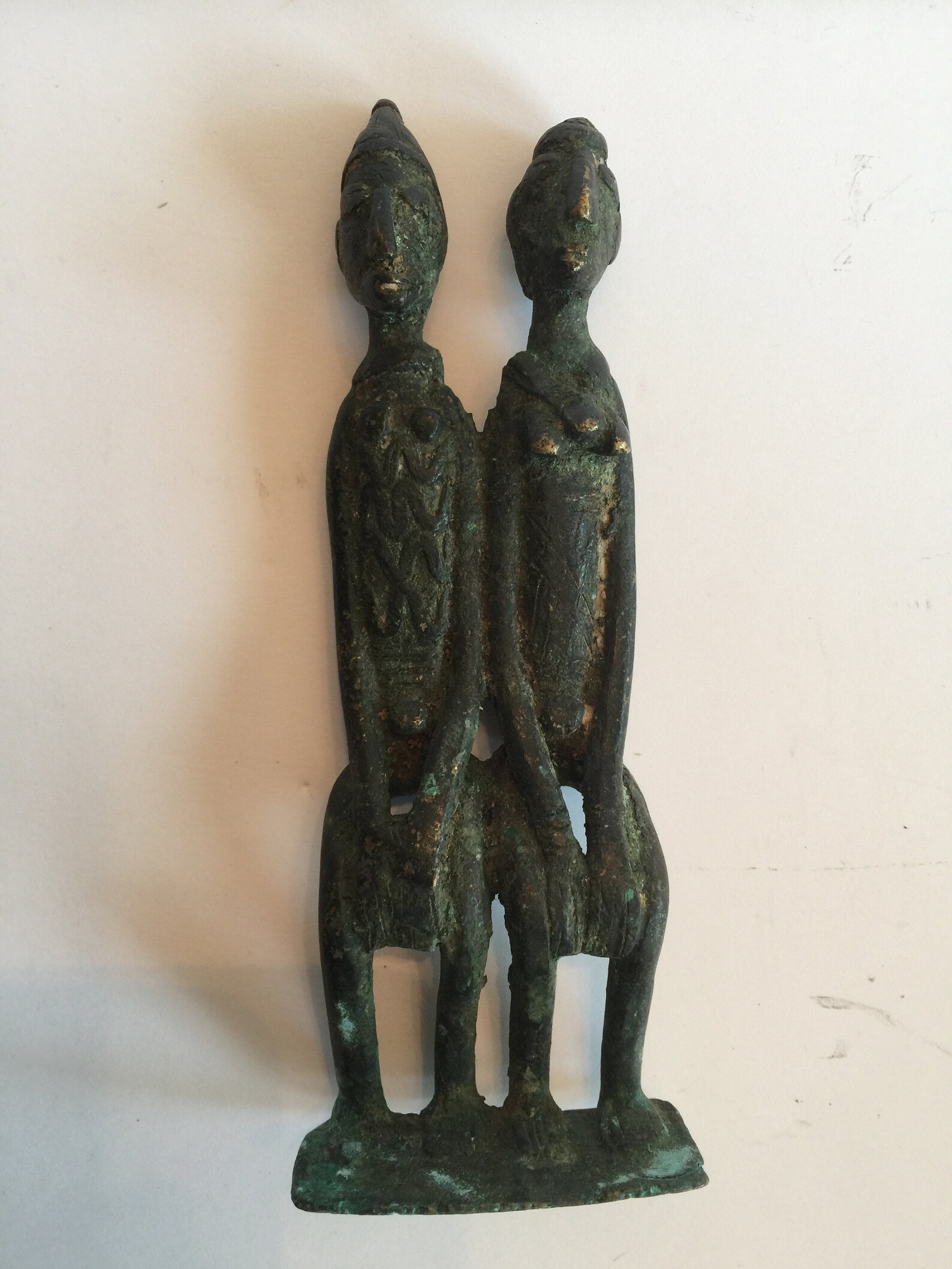 Antique Bronze Fertility Sculpture Male and Female 8.8"x2"-oceanic ...