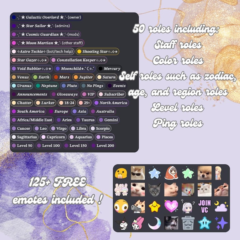 Galaxy Space Discord Template: 45 Channels, 50 Roles, 125+ Emotes ...