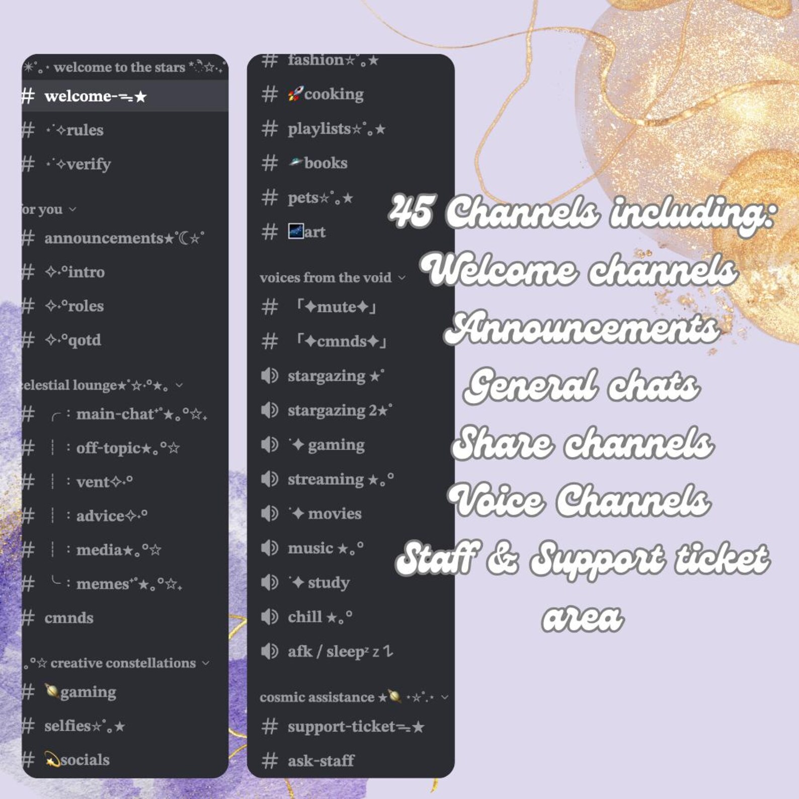 Galaxy Space Discord Template: 45 Channels, 50 Roles, 125+ Emotes ...
