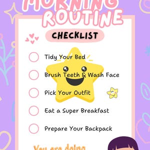 Morning Routine Chart for Kids. Printable Visual Schedule. Toddler's ...