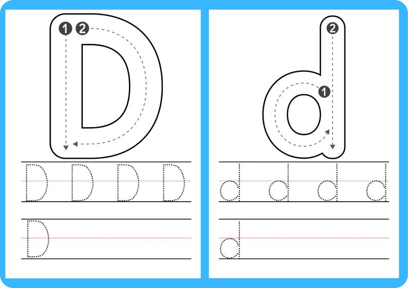 Alphabet Tracing Worksheet. A-Z Letter Practice Printable. Preschool ...