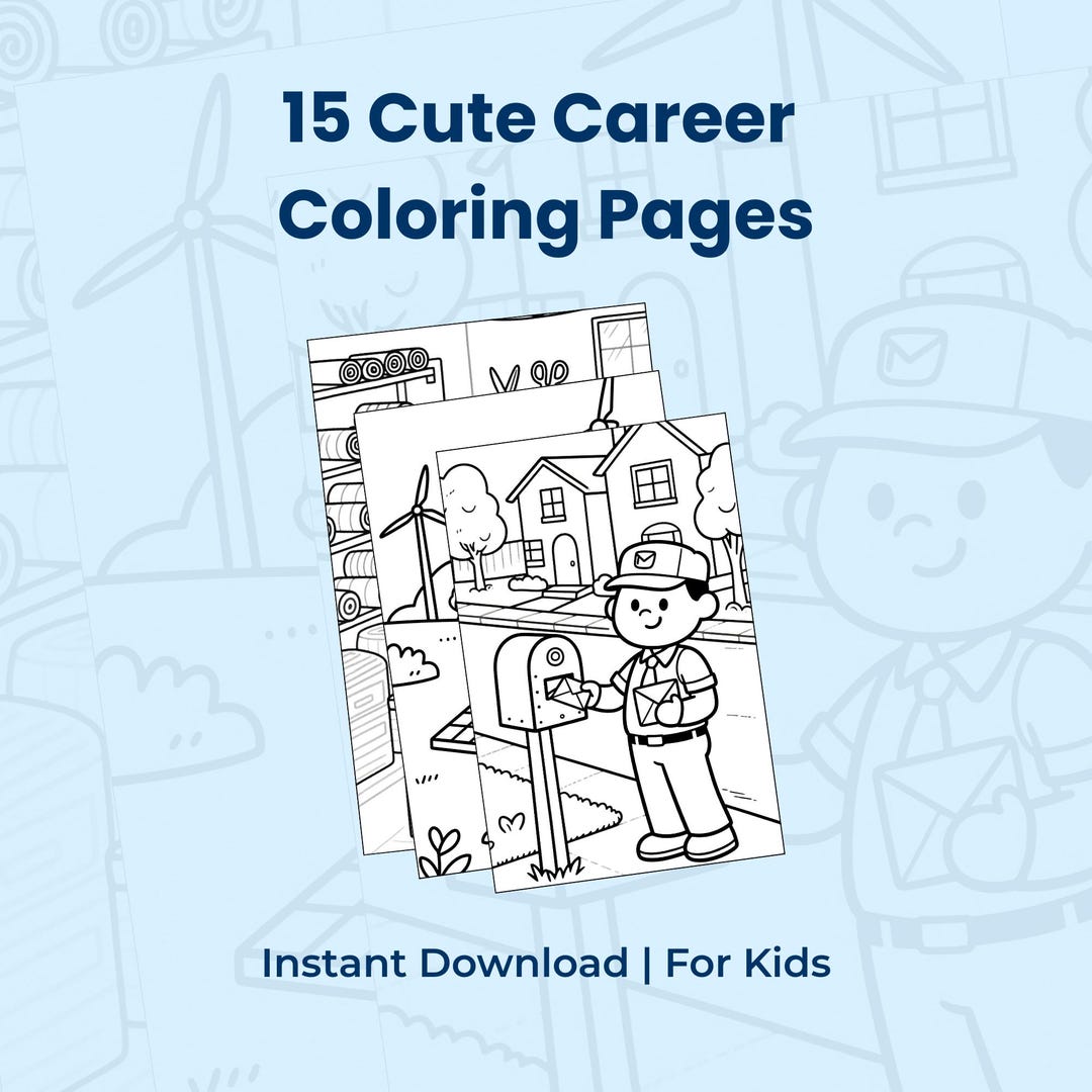 15 Professions Coloring Pages for Kids – Digital Download Printable PDF ...