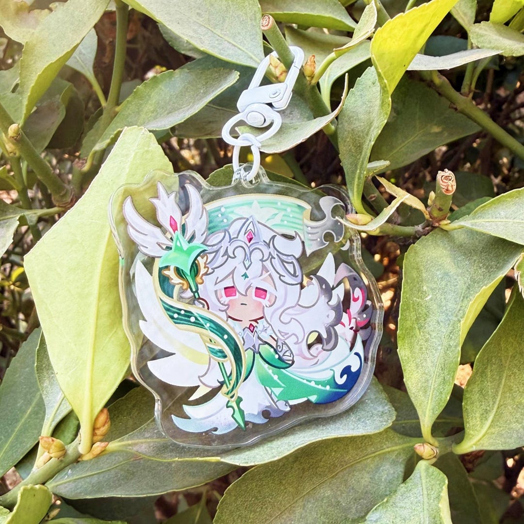 Cookie Run Keychain, White Lily Cookie Keychain - Etsy