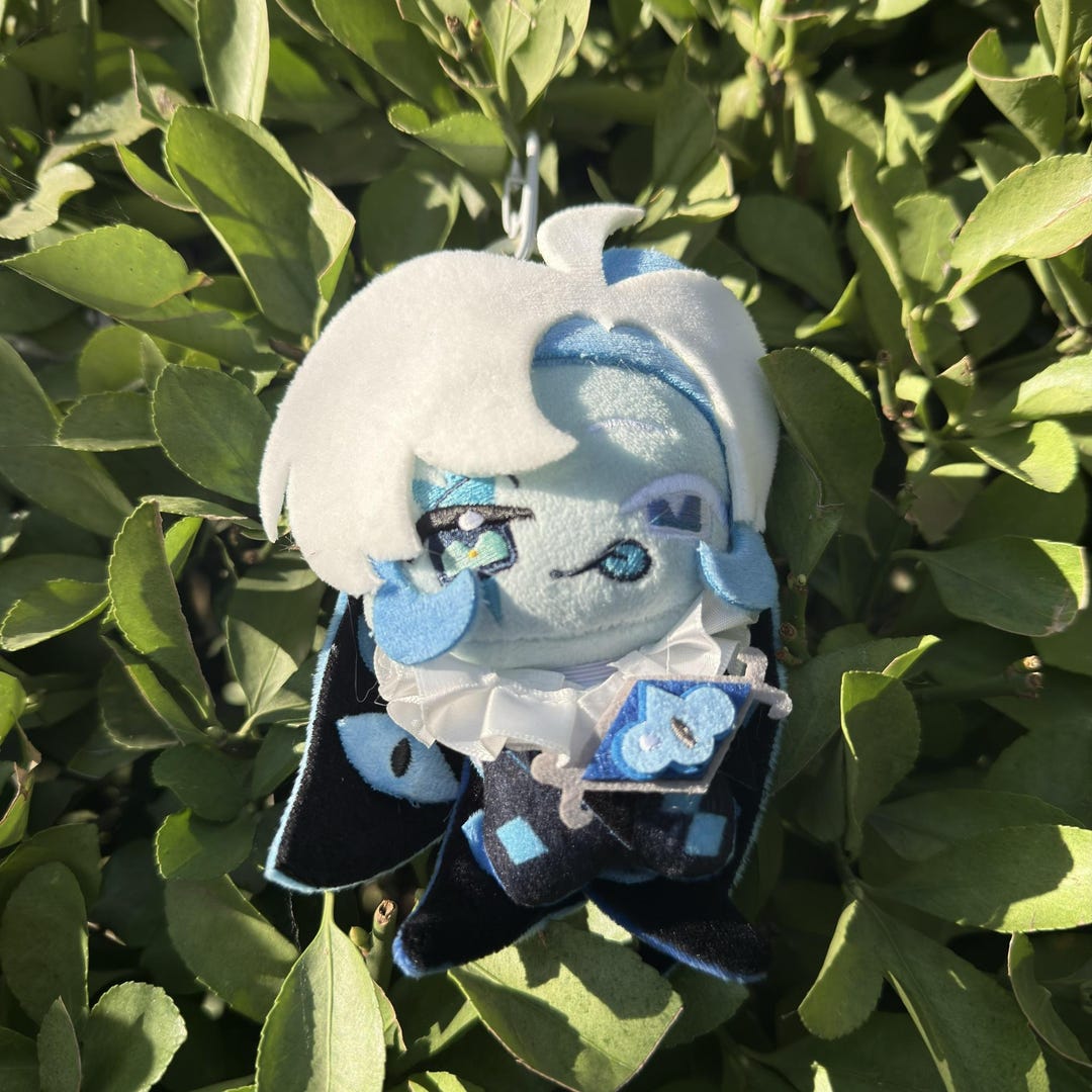 Cookie Run Shadow Milk Cookie Plush Keychain, Handmade 4.5" Bag Charm ...